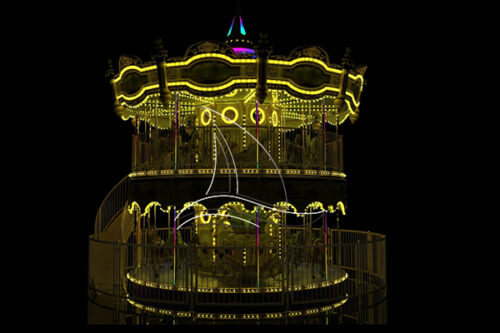 38 seats Double decker carousel for sale | FRP | customization